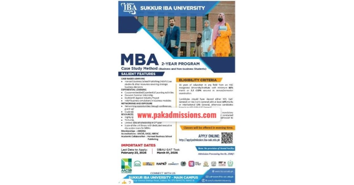 IBA University Sukkur IBA Admission 2026