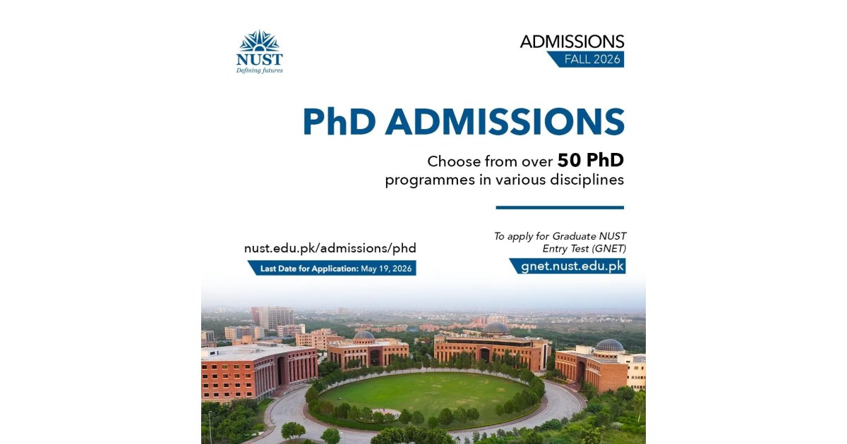 PhD Fall Admission 2026 in NUST Islamabad | Latest Notice