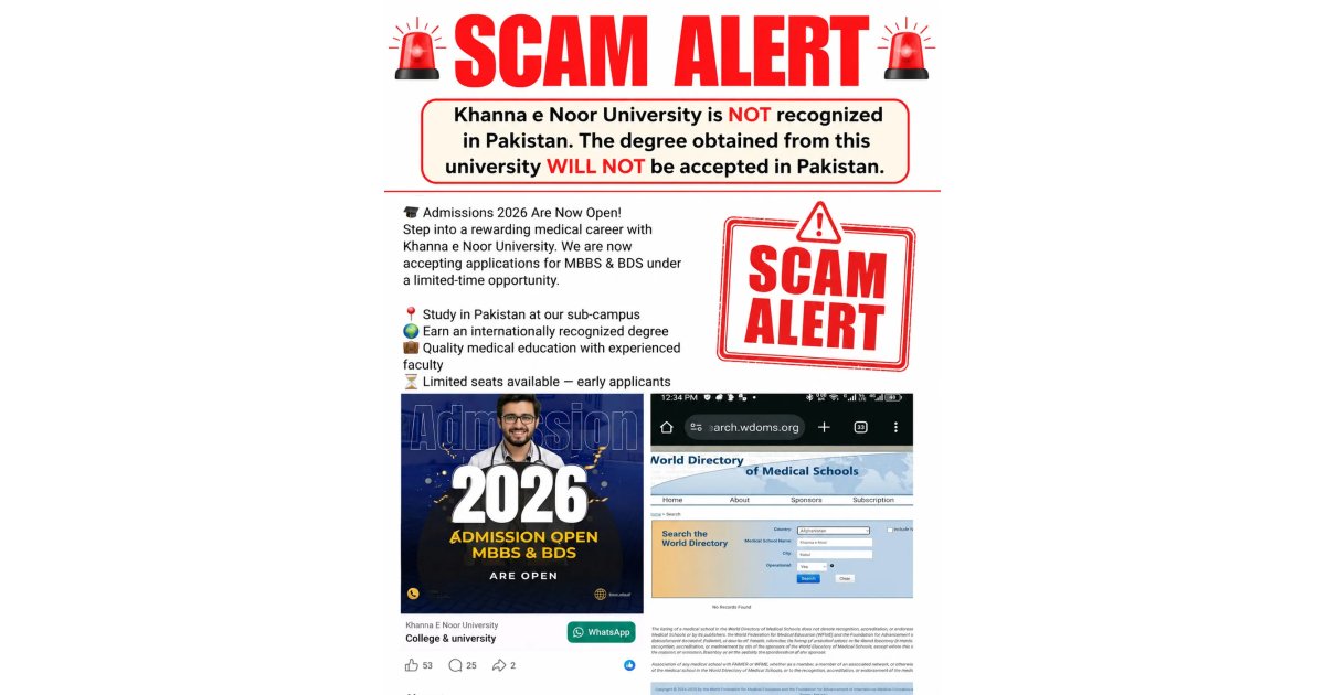 Scam Alert Issued by PMDC | Latest Notice