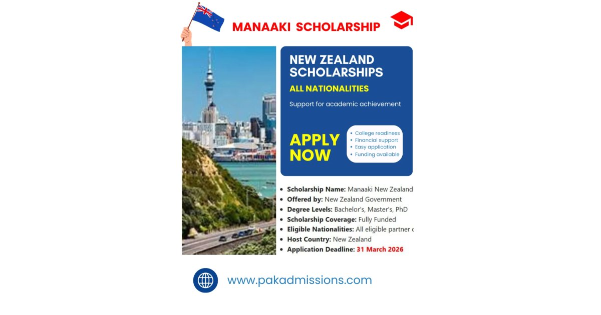 Manaaki New Zealand Government Scholarship for International Students
