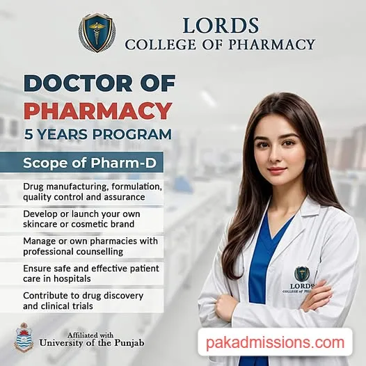 Lords College of Pharmacy Lahore (LCP) Admission Spring Admission 2026 ...